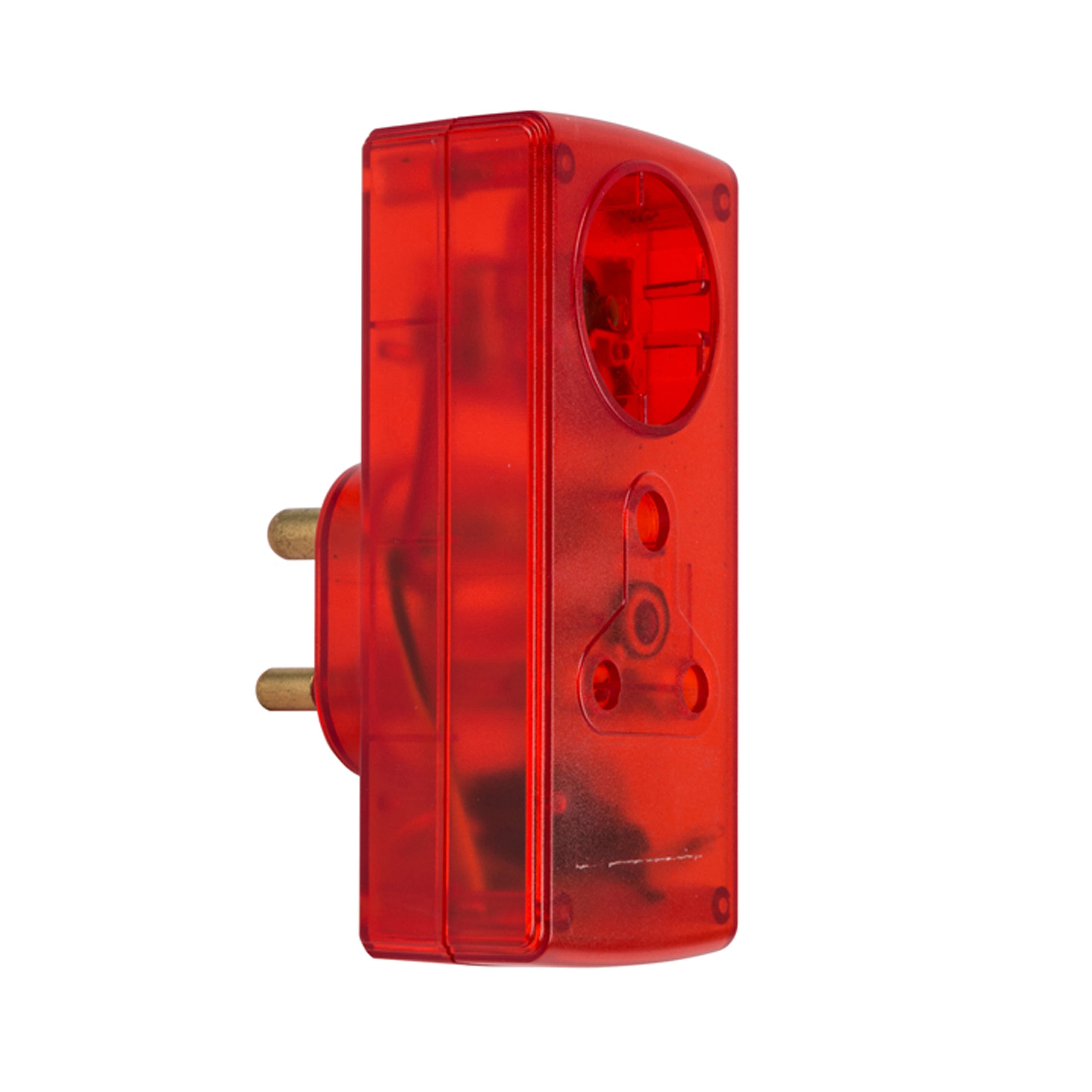 Electricmate 1 X 16 + 1 X Schuko High Level Surge Adapter - Red for ...