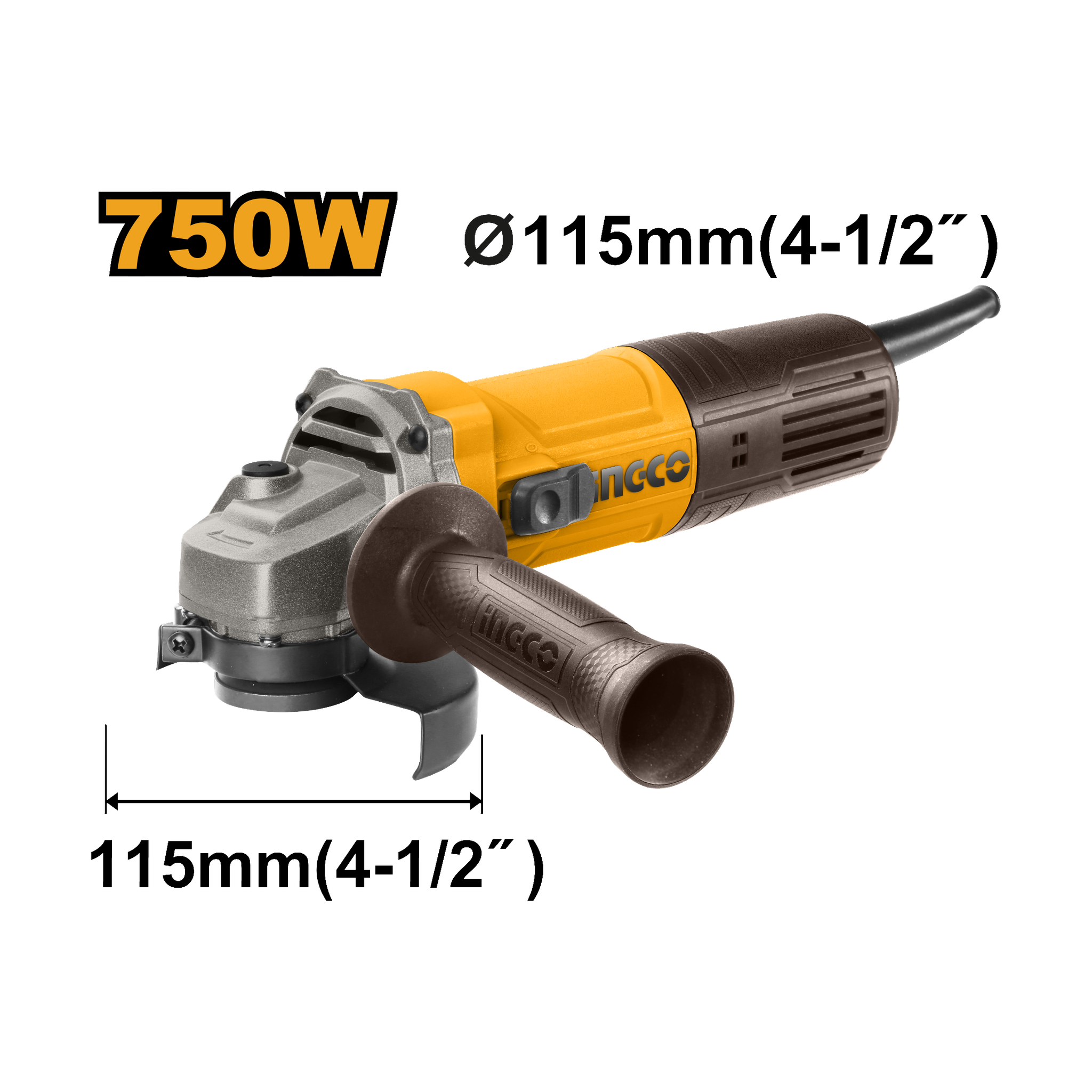 Ingco angle grinder 115mm 750w ag75028 for sale | AHM Online (Pty) Ltd