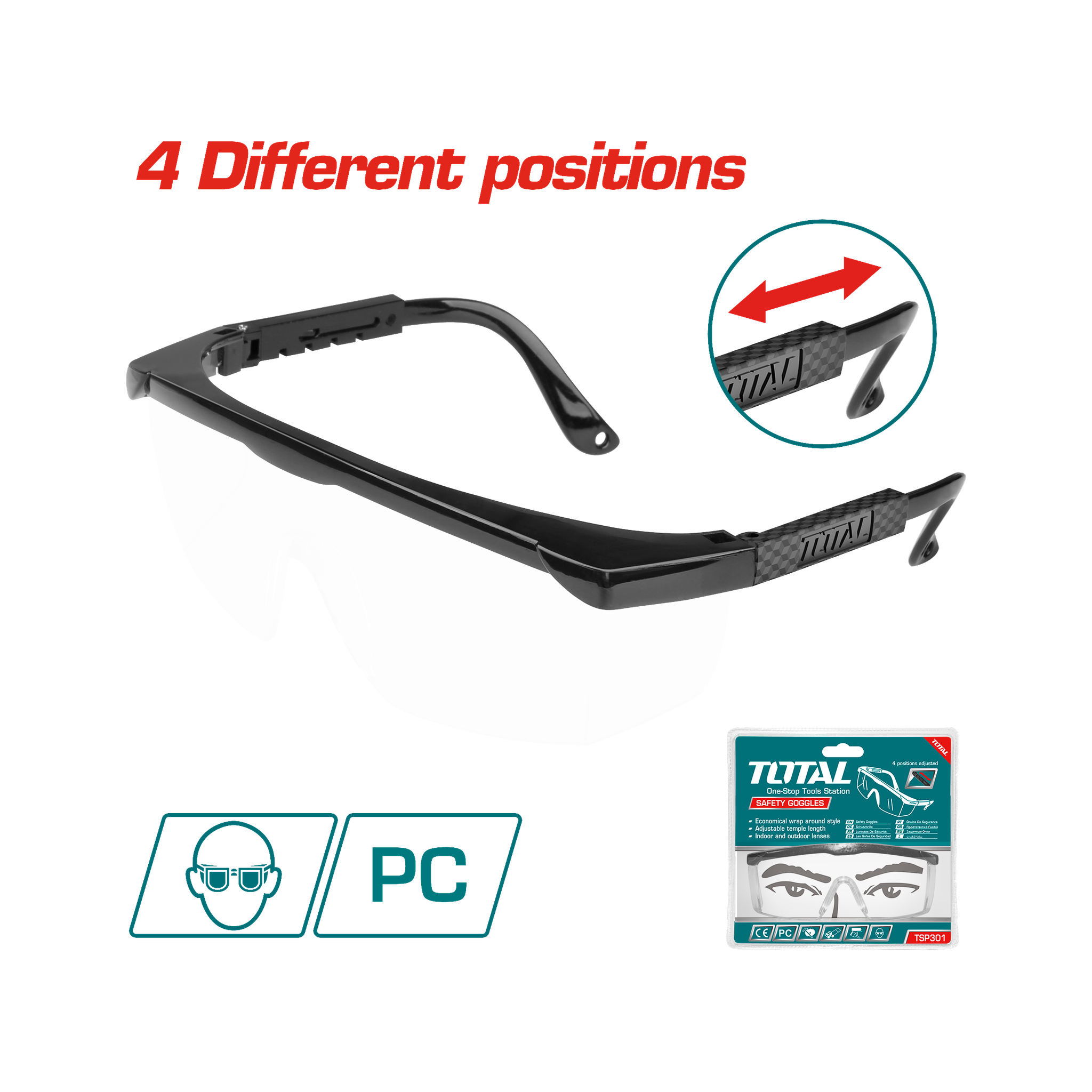 Total Safety Goggles Adjustable Clear TSP301 for sale | AHM Online (Pty ...