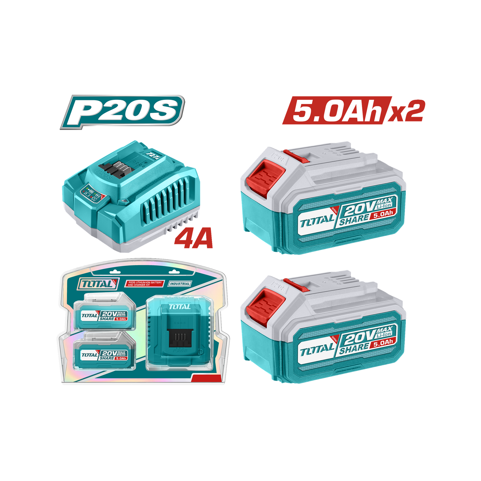 Total P20S Lithium-Ion Battery and Charger Kit TFBCPK2513 for sale ...