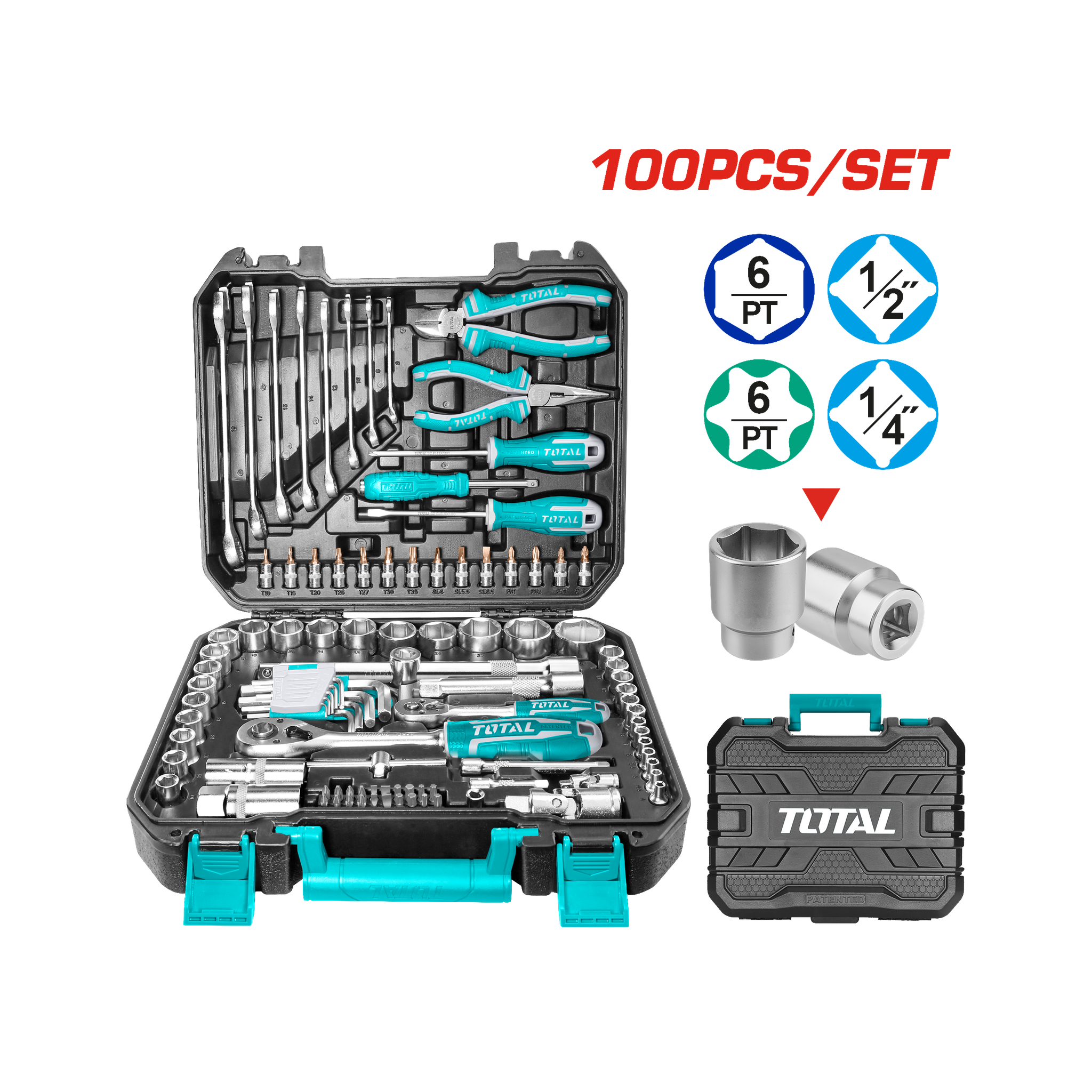 Total 100 Pcs Tools Set THKTHP21006 | AHM Online (Pty) Ltd