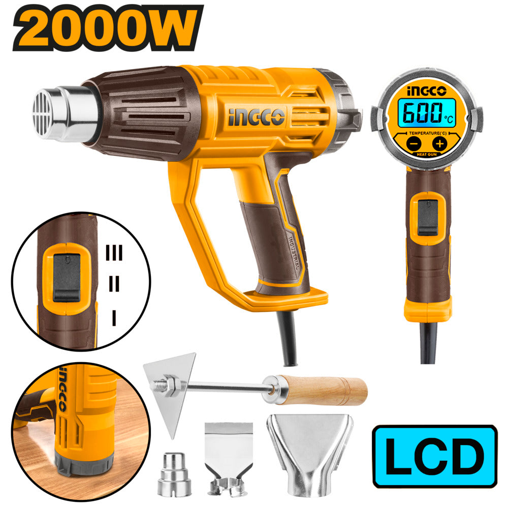 Ingco heat gun 2000w lcd hg200058 for sale | AHM Online (Pty) Ltd