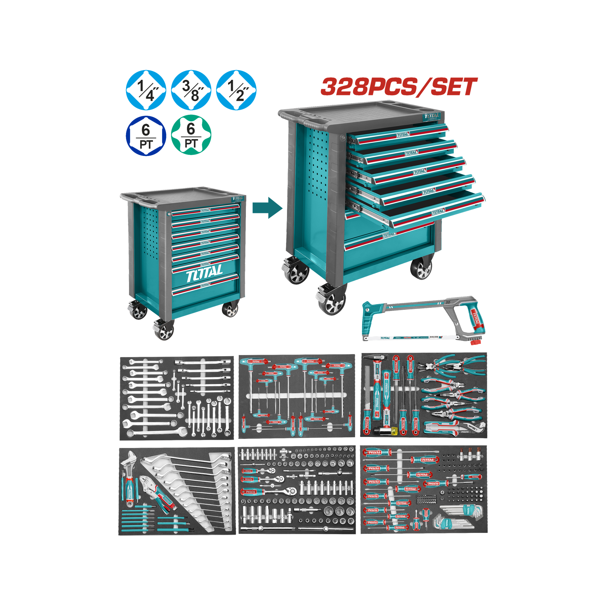 Total 328 Pcs Professional Tool Chest Set THPTCS73281 | AHM Online (Pty ...