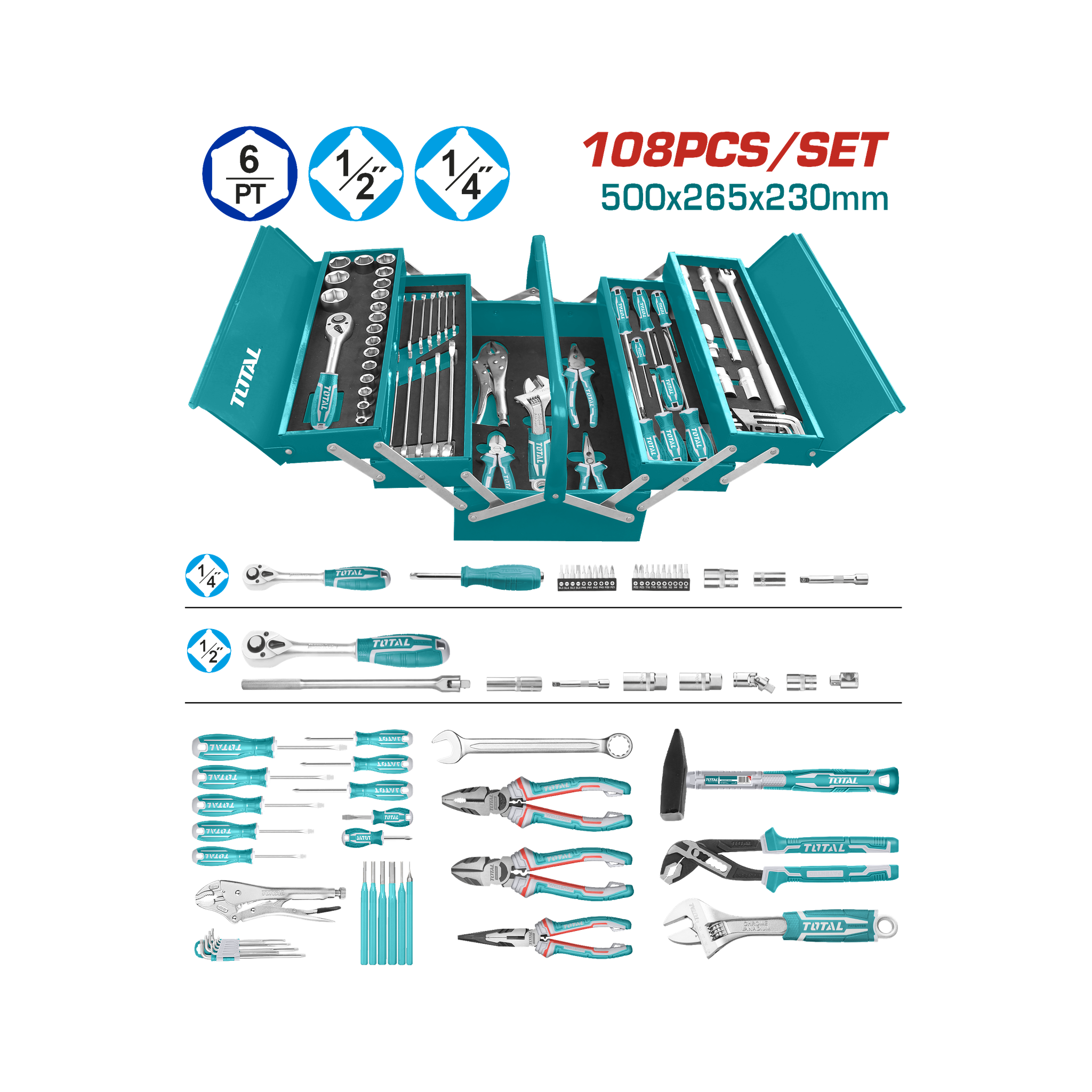 Total 108 Pcs tool chest Set THTCS121081 | AHM Online (Pty) Ltd