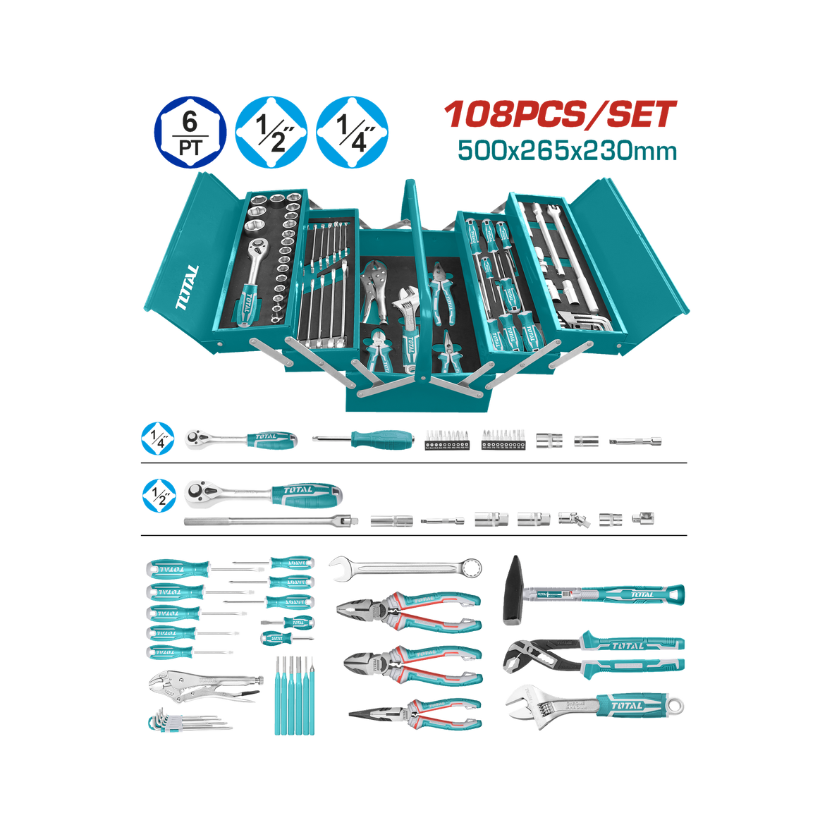 Total 108 Pcs tool chest Set THTCS121081 | AHM Online (Pty) Ltd