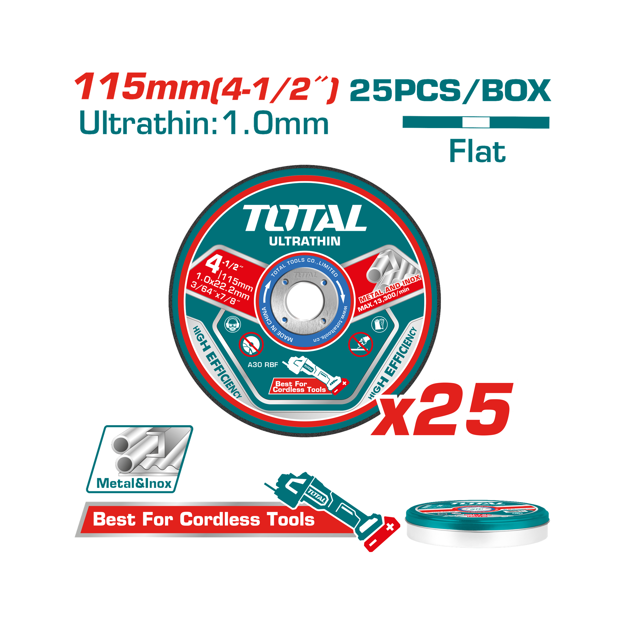Total Ultra-thin Metal Cutting Disc Set 115mm TAC11011525 for sale ...