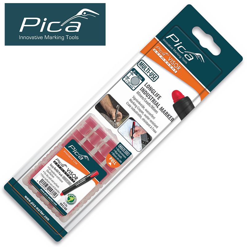Pica Visor Permanent Marker Refills Red 4 Piece in Blister | AHM Online ...