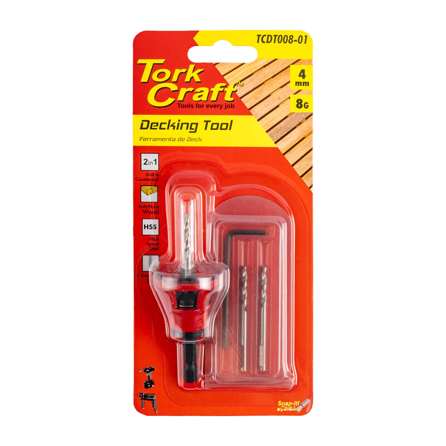 Tork Craft Decking Tool 8g Std Head Pre-drill & Countersink | AHM ...